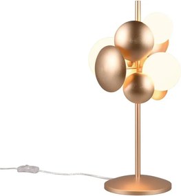 Stolní lampa se skleněným stínidlem ve zlato-bílé barvě (výška 50 cm) Bubble – Trio Select