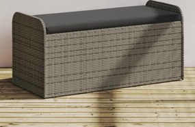vidaXL Úložná lavice s poduškou 115 x 51 x 52 cm polyratan [365729] Barva: Šedá