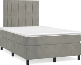 Box spring postel s matrací světle šedá 120 x 200 cm samet 3143133