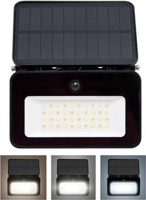 LED solární reflektor se senzorem WL913, černá