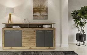 Casarredo - Komfort nábytek Komoda 4D4S PRETORIA artisan/šedá