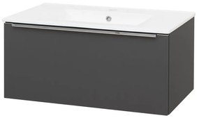 Mereo Mereo, Mailo, koupelnová skříňka s keramickým umyvadlem 81 cm, bílá, dub, antracit, CN536