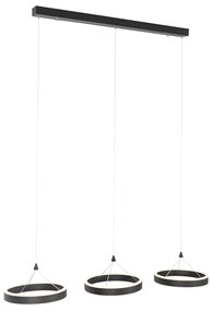 Závěsné svítidlo černé obdélníkové vč. LED 3-stupňový stmívač 3-světlo - Lyani