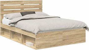 Rám postele s čelo Sonoma dub 150 x 200 cm Masivní borové dřevo 3411401