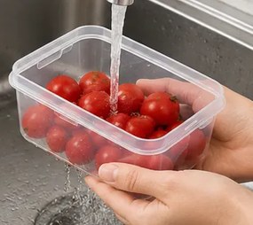 dóza na potraviny, jednoduchá, s víkem, plast, 6x15x9 cm, průhledná, Dekorino DP20260016