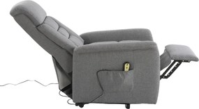 TV křeslo VENTO s elektrickým polohováním — látka, šedá