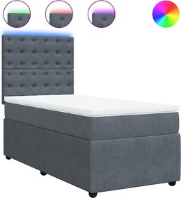 Box spring postel s matrací tmavě šedá 90x200 cm samet 3294551