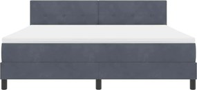 Postel s boxspringem s čelo Tmavě šedá 180 x 200 cm samet 3339189