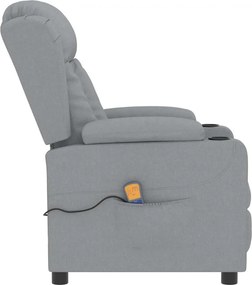 Masážní křeslo světle šedé textil 339058