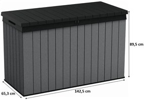 KETER DARWIN 662L Zahradní úložný box 142,5 x 65,3 x 89,5 cm, šedý 17212311