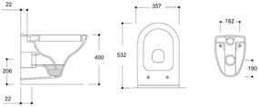 Olsen Spa Závěsné WC COMPACT WC sedátko - Sedátko DUROPLAST - soft close - OLKGKO04DAK00+OLKGYM00DRP54