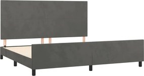 Rám postele bez matrace tmavě šedý 200 x 200 cm samet 3125654