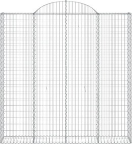 Klenutý gabionový koš 200 x 30 x 200/220 cm pozinkované železo 153490