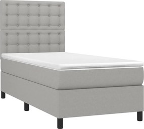 Box spring postel s matrací světle šedá 80 x 200 cm textil 3142049