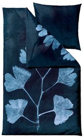 Södahl Povlečení z organické bavlny Ginkgo Dark Blue 135x200cm DE