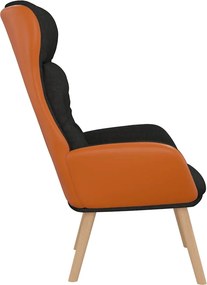 Relaxační křeslo černé textil a PVC 341307