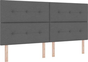 Postel s boxspringem s čelo Tmavě šedá 200 x 200 cm textil 3344325