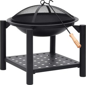 Přenosné ohniště s pohrabáčem 54 x 54 x 55 cm ocel 313639