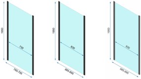 3-stěnný obdélníkový sprchový kout REA RAPID SLIDE 110/dveře x 100/zástěna cm, černý