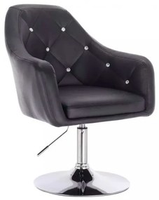 LuxuryForm DESIGN Křeslo ROMA na stříbrném talíři - černé