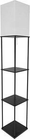 Stojací lampa s poličkami 1xE27/40W/230V 160 cm černá/bílá