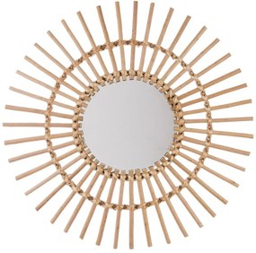 Dekorativní zrcadlo v ratanovém rámu SUN, 58 cm