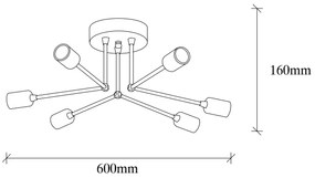 Stropní svítidlo SPARROW I černé
