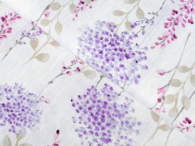 Biante Dekorační povlak na polštář Leona LN-090 Fialové a růžové květy 45 x 45 cm