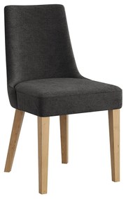 Čalouněná židle grafitová s dřevěnými nohami R3 Carini