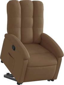 Zvedací polohovací křeslo hnědé textil 3204096