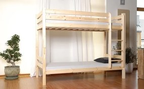 Dřevěná postel Patrová 90x200 + rošty ZDARMA (Barva dřeva: Dub)
