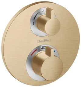 Hansgrohe Ecostat S - Termostat pod omítku pro 2 spotřebiče, kartáčovaný bronz 15758140