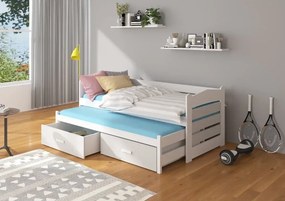Postel dvojitá s matracemi TIARRO 180x80 bílá – šedá