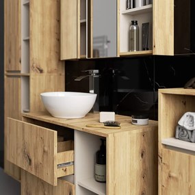 Skříňka pod umyvadlo VAMI W90 2SZ dub artisan / krémová
