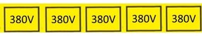 Samolepka 380V (5x) 2,5X1,5