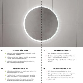 Černé kulaté zrcadlo do koupelny 80 cm s osvětlením NIMCO ZPC 28002R-90