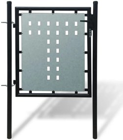 Černá jednokřídlá plotová branka | 100x125 cm