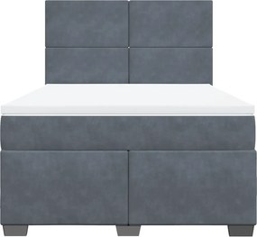 Box spring postel s matrací tmavě šedá 160x200 cm samet 3290949