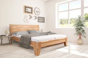 Manželská buková postel Veroli  , Odstíny moření Ahorn: Latte, Buk přírodní, 180x200 cm