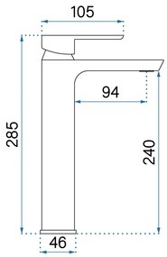Umyvadlová baterie REA ARGUS vysoká zlatá