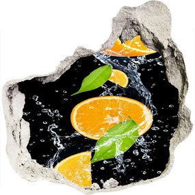 Wallmuralia Nálepka 3D díra na zeď Pomeranče a voda 75x75 cm