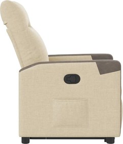 Zvedací polohovací křeslo krémové textil 3324093