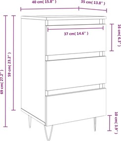 vidaXL Noční stolek 40 x 35 x 69 cm kompozitní dřevo [826926] Barva: Černá