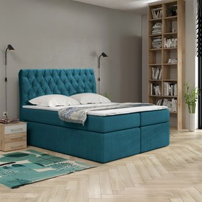 Eka Kontinentální čalouněná postel Luxurious - Cassablanca (200x200 cm) Barva látky Trinity: Černá (Trinity 2316)