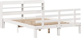Rám postele s čelem bez matrace bílý 140x190 cm 3306846
