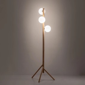 TK Lighting Stojací lampa Estera Wood s dekorem dřeva pro žárovku 3x G9 TK5809