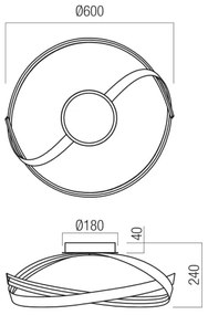 Redo 01-3613 - LED Stmívatelné stropní svítidlo IMPULS LED/34W/230V zlatá