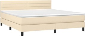Box spring postel s matrací krémová 180x200 cm textil 3140158