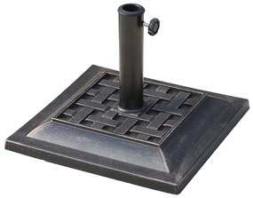 Stojan na slunečník Outsunny podstavec na slunečník 9kg 38/48mm z polyesterové pryskyřice v bronzové barvě D44 x Š44 x V33cm stabilní a odolný proti …
