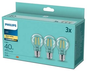 Philips | SADA 3x LED Žárovka VINTAGE Philips E27/4,3W/230V 2700K | P5080